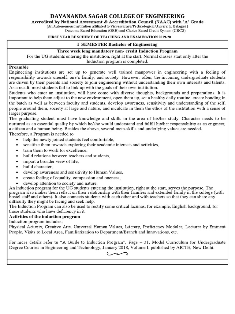 First Year BE Curriculum Overview 2019-20 | PDF | Field Effect ...