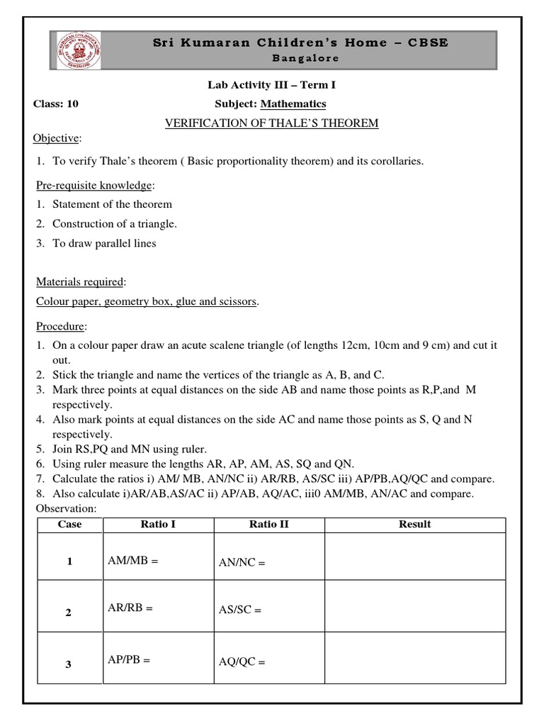 Thales Theorem Practice Problems | PDF
