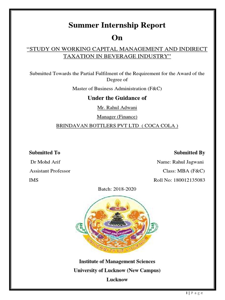 Declaration 1 | PDF | Coca Cola | Master Of Business Administration