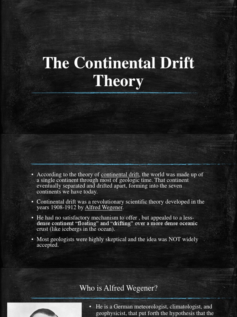 Continental Drift Theory Explained | PDF | Plate Tectonics | Continent