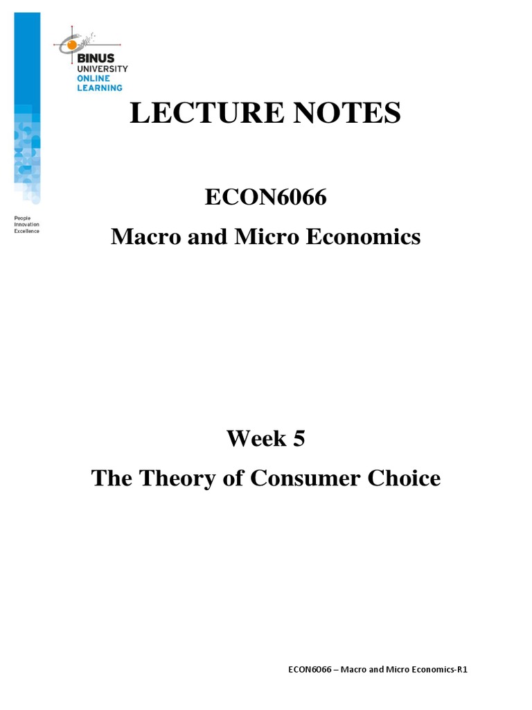 Theory of Consumer Choice | PDF