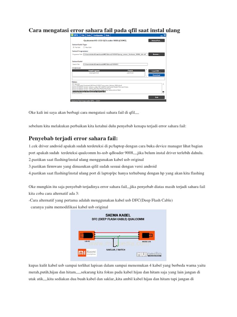 Cara Mengatasi Error Sahara Fail Pada Qfil Saat Instal Ulang | PDF