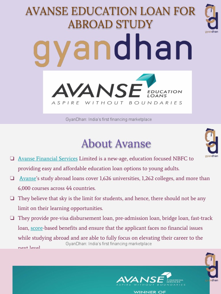 Avanse Education Loan For Abroad Study | PDF | Loans | Interest