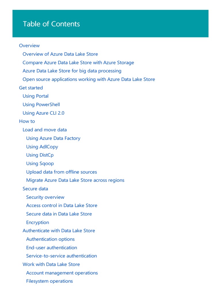 Data Lake Storage | PDF | Apache Hadoop | Microsoft Azure