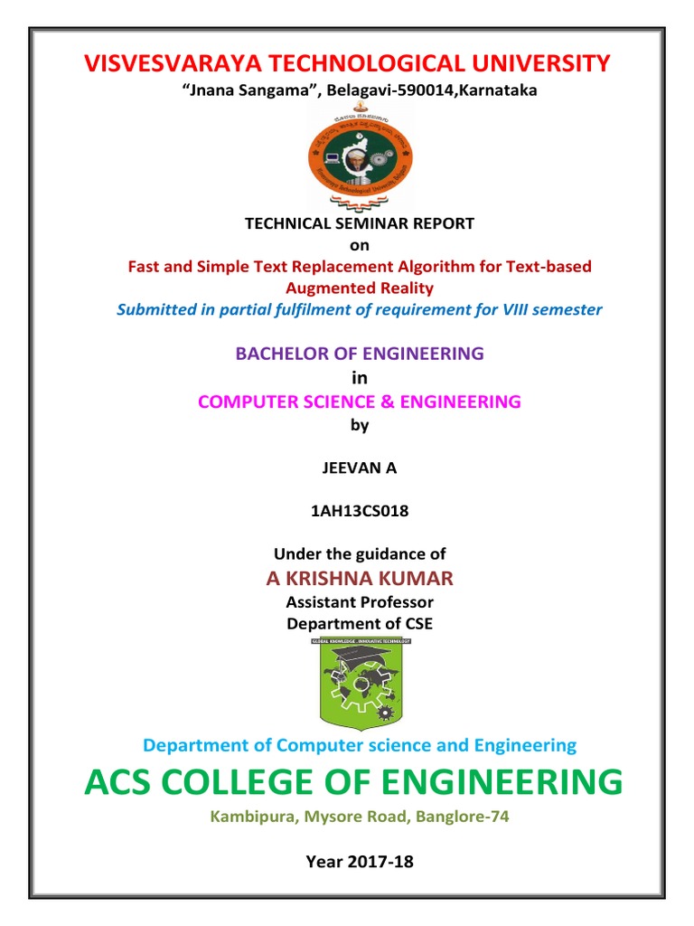 Seminar Front Page N Certificate | PDF | Educational Stages ...