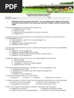 2ND Quarter Test-Tagalog-Reading and Literacy - Grade 1 | PDF
