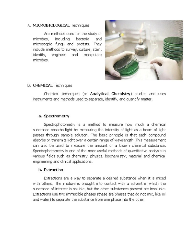 MICROBIOLOGICAL Techniques | PDF | Filtration | Spectrophotometry