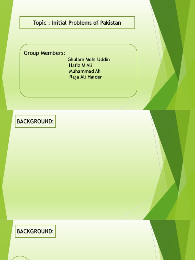 Initial Problems of Pakistan | Download Free PDF | Pakistan | Muhammad ...