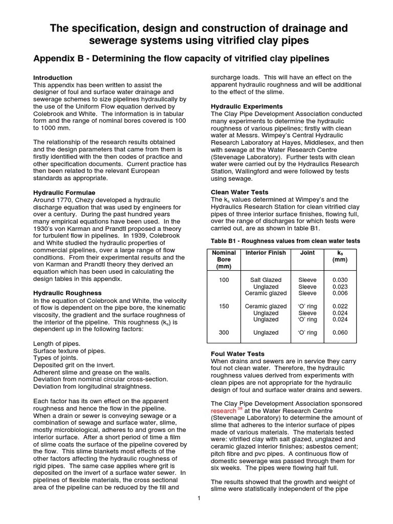BS EN 752 4 Annex B PDF | PDF | Sanitary Sewer | Pipe (Fluid Conveyance)