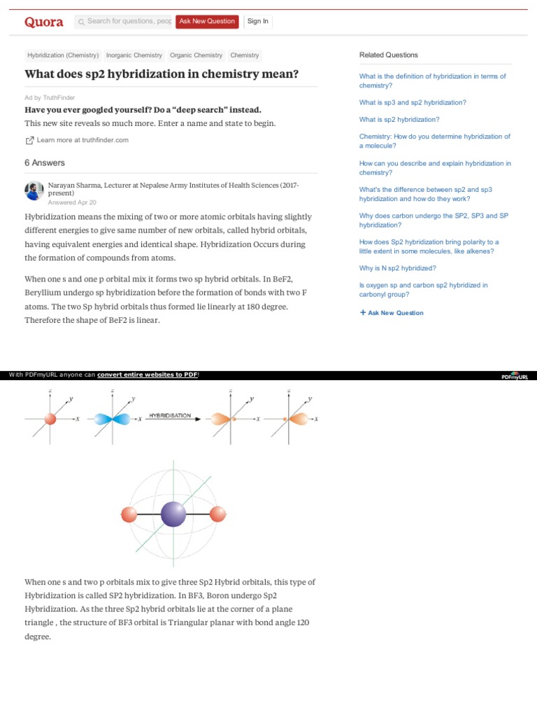 What Does sp2 Hybridization in Chemistry Mean | PDF | Covalent Bond ...