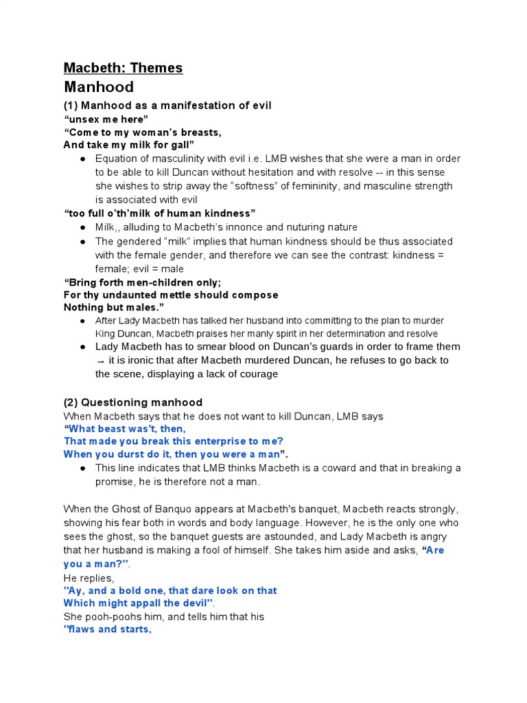Macbeth Notes PDF | PDF | Macbeth | Deception