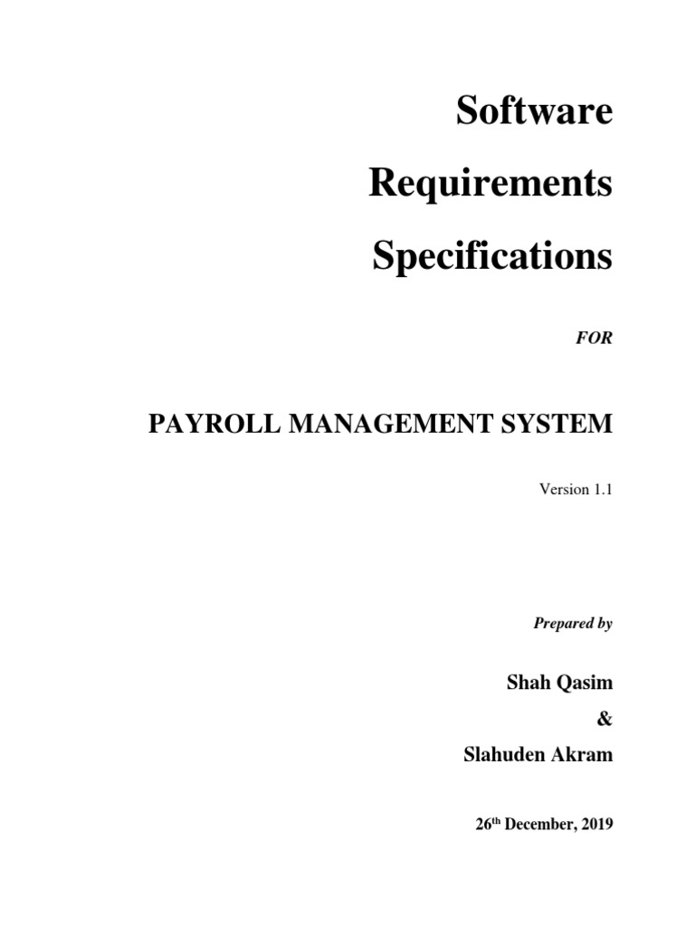 SRS Payroll Management System | PDF | User (Computing) | Payroll