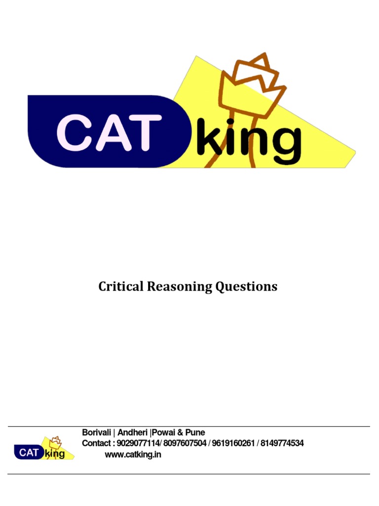 CATKing CRITICAL REASONING Questions | PDF | Extinction | Potato