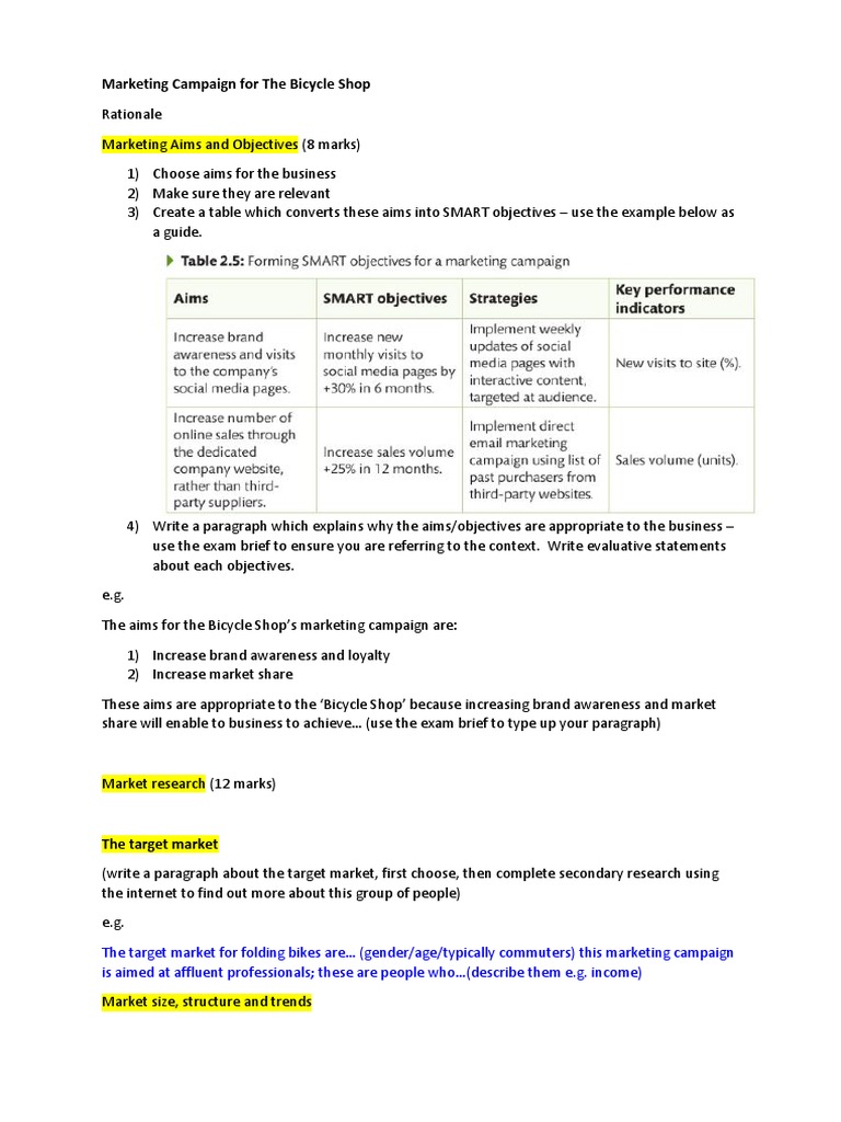 Marketing Campaign For The Bicycle Shop | PDF | Swot Analysis ...