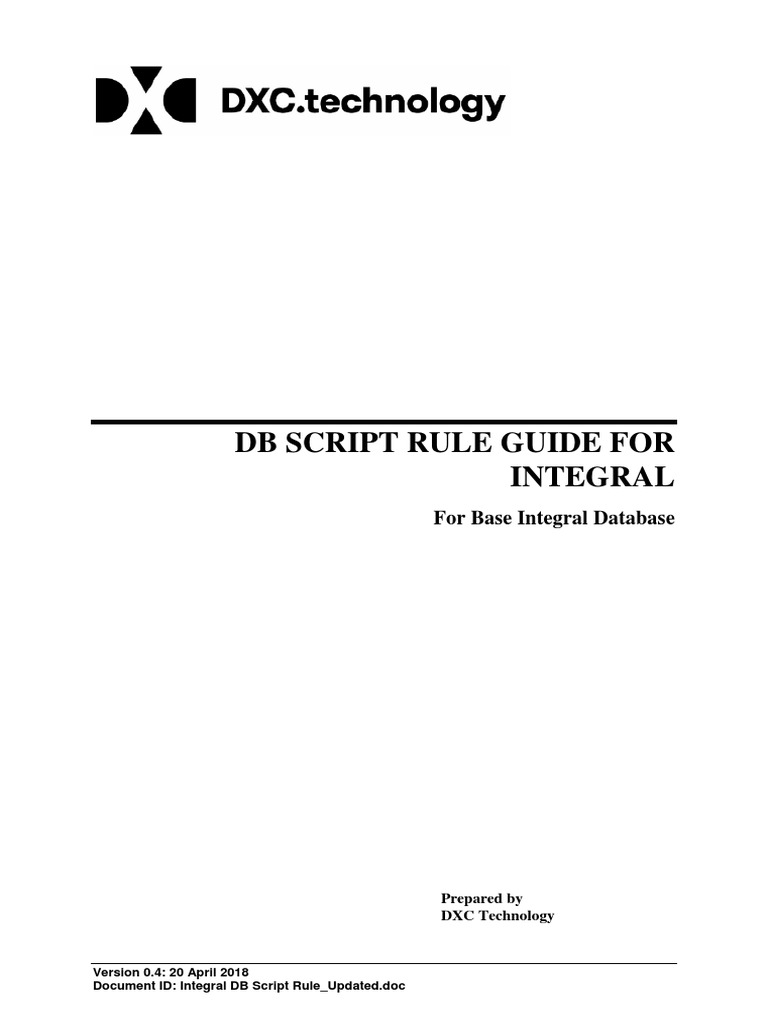 Integral Db Script Rule Guide Pdf Microsoft Sql Server Information Retrieval 