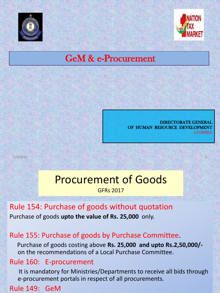 0 - GeM & E-Procurement | PDF | Procurement | Supply Chain Management