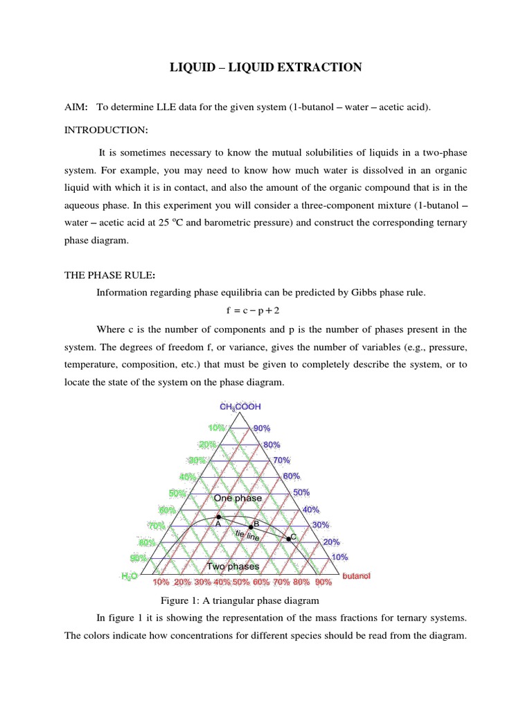 Exp No.5 - LLE Phase Diagram | PDF | Phase Rule | Phase (Matter)