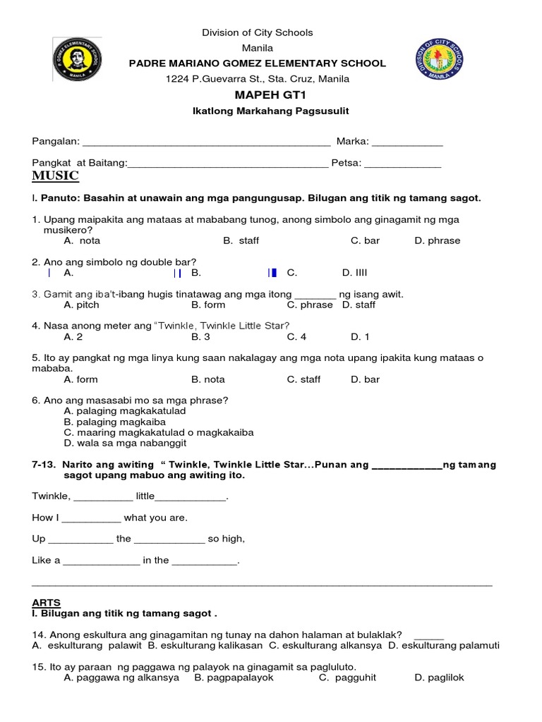 MAPEH 3rd Quarter | PDF