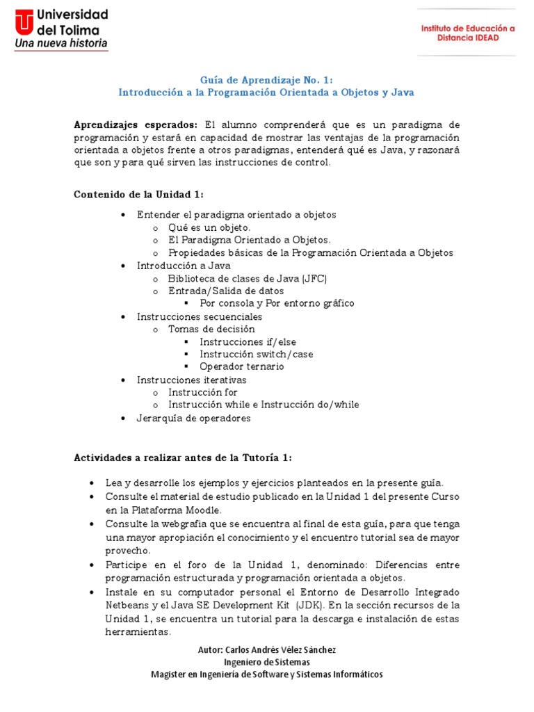Introducción a la POO y Java | PDF | Java (lenguaje de programación) | Herencia (Programación ...