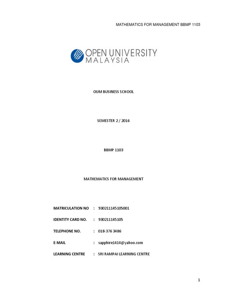 Mom Assignment | PDF | Matrix (Mathematics) | Quadratic Equation