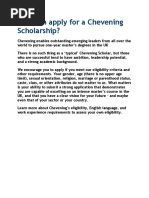 Chevening Scholarship Interview Scoring Guide | PDF | Social Media ...
