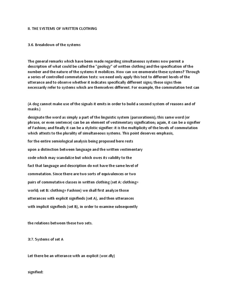 An Analysis of the Multiple Signifying Systems Within Written Clothing ...