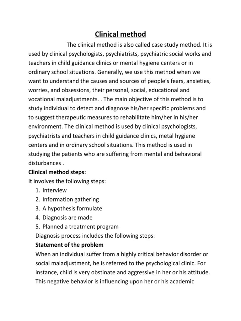 Clinical Method | PDF | Clinical Psychology | Mental Disorder