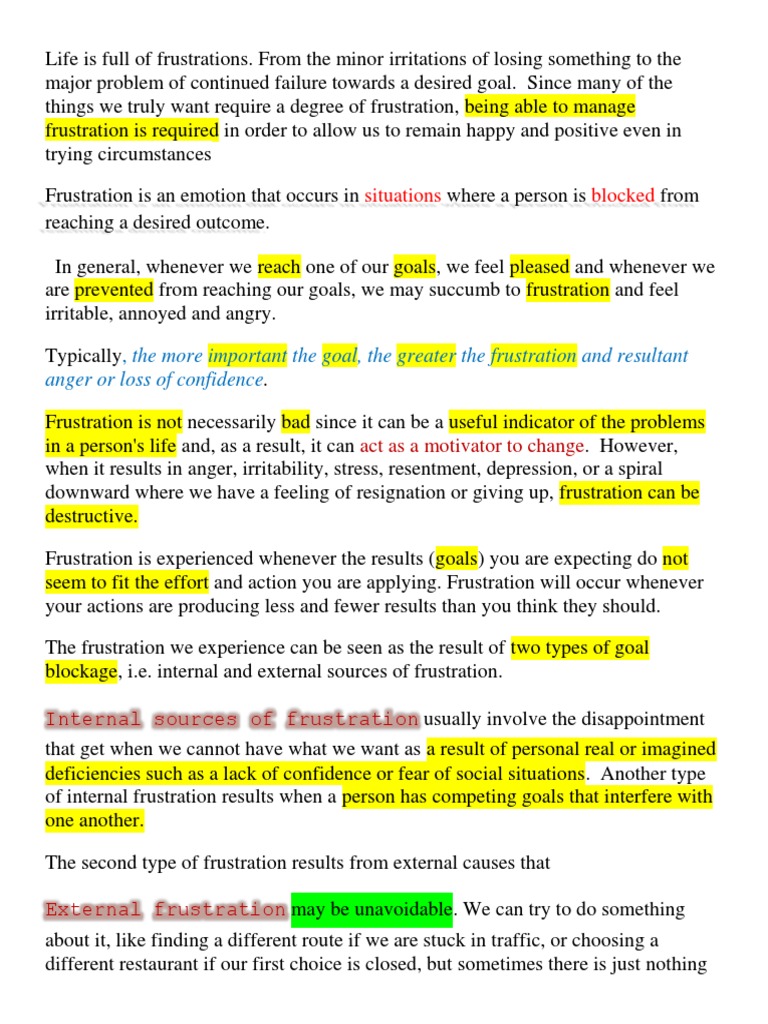 Managing Frustration: Understanding the Causes and Effects of ...