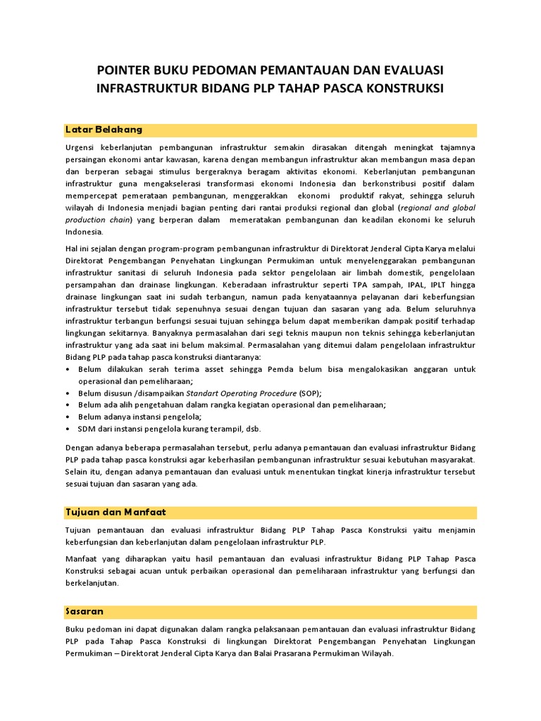 POINTER BUKU PEDOMAN PE TAHAP PASCA KONSTRUKSI - Ok | PDF