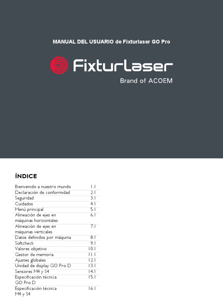 P-0262 - ES Fixturlaser GO Pro Manual, 1st Ed | PDF | Usabilidad | Medición