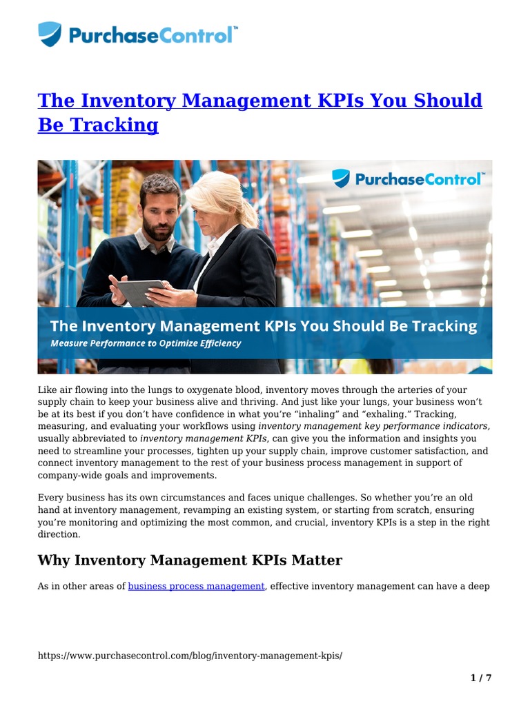 The Inventory Management Kpis You Should Be Tracking | PDF ...