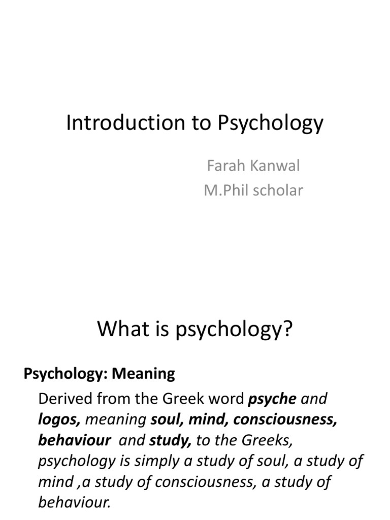 Introduction To Psychology-1 | PDF | Psychotherapy | Psychology