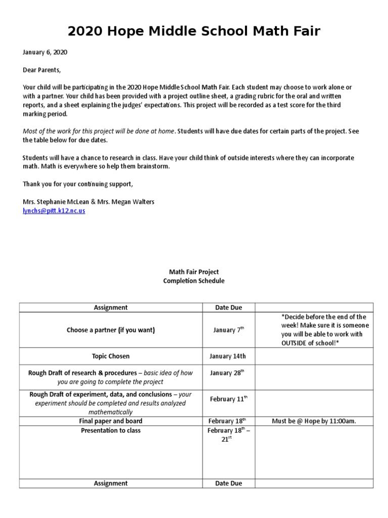 Math Fair 2020 | PDF | Teaching Mathematics | Experiment
