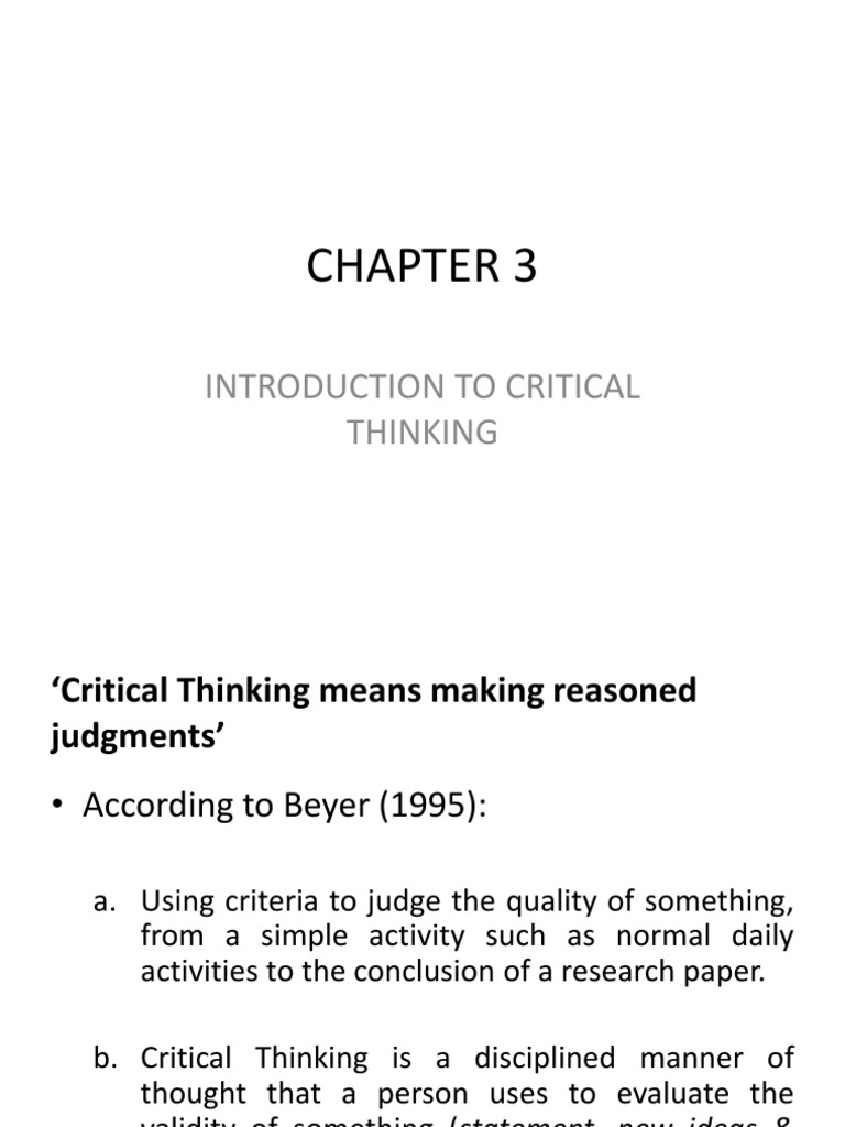 Introduction to Critical Thinking | PDF | Critical Thinking | Argument