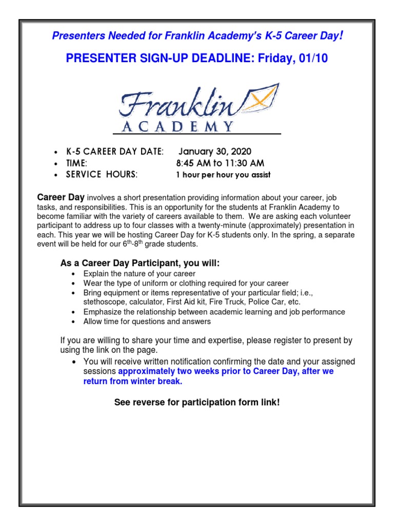 Career Day Parent Participation Form 2020 1 h0fb3lxbmz | PDF | Learning