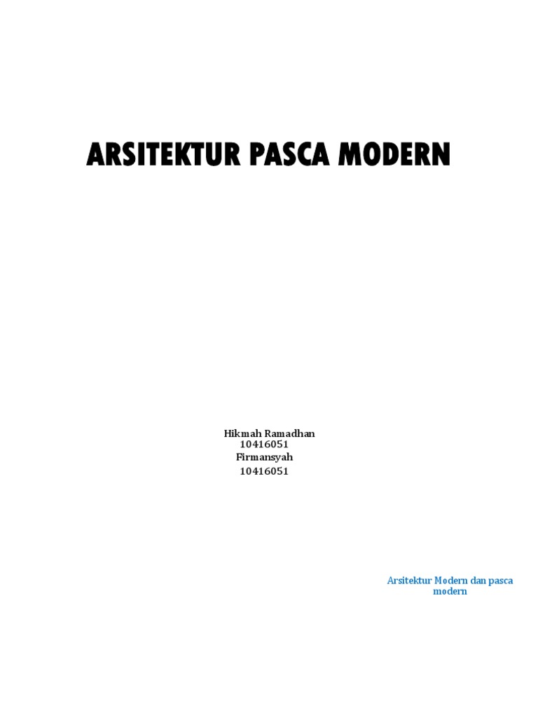 Sejarah dan Aliran Arsitektur Postmodern | PDF