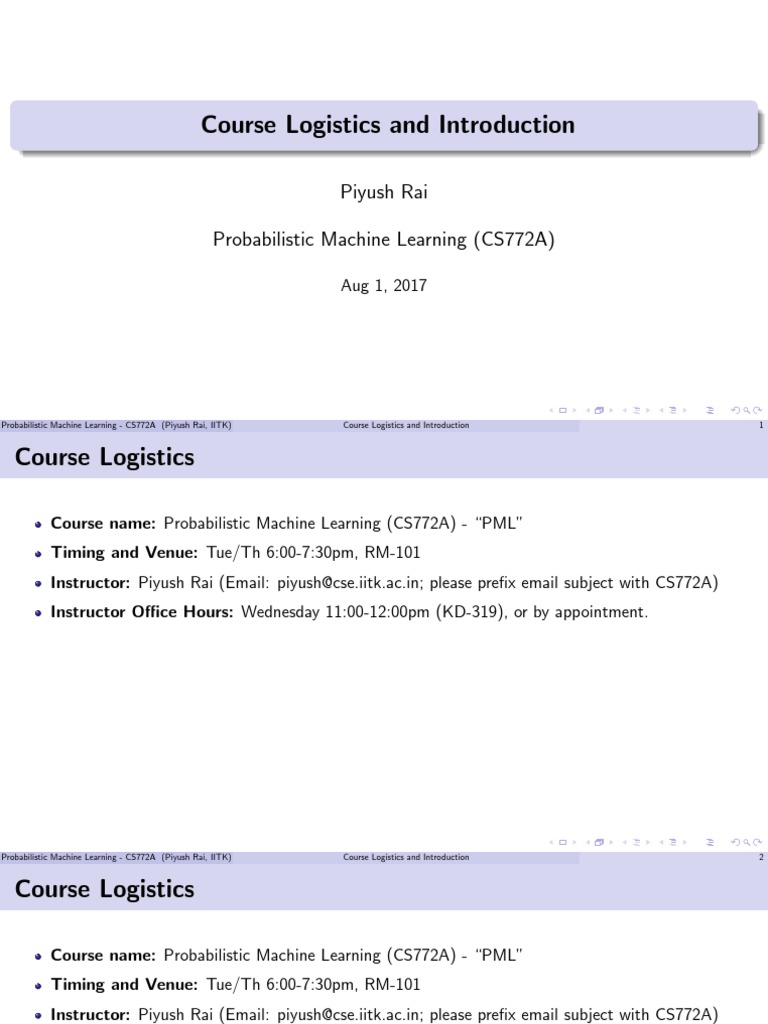 PML Lec1 Slides PDF | PDF | Statistical Classification | Statistical Inference