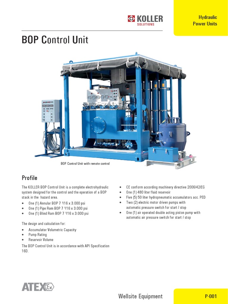 P 001 BOP Control Unit PDF | PDF | Civil Engineering | Fluid Mechanics