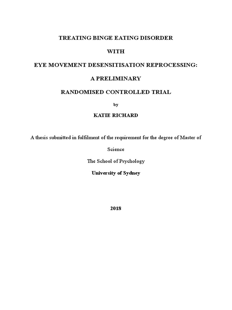 Richard KT Thesis | PDF | Binge Eating Disorder | Eating Disorder
