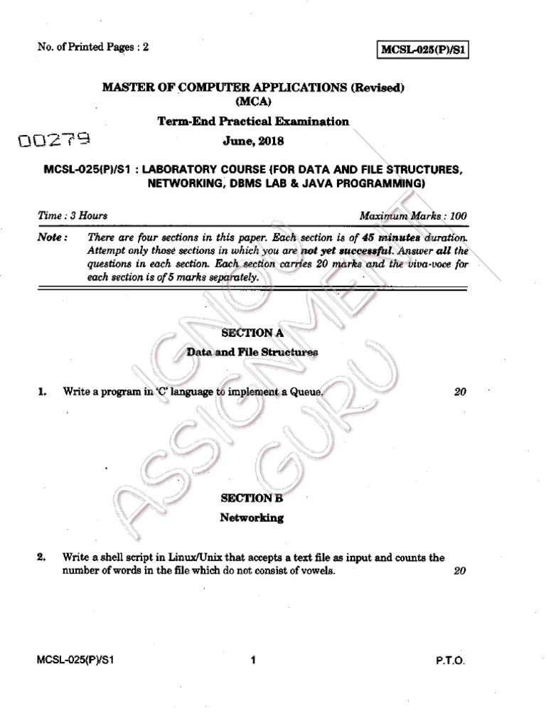 MCSL 025 PDF | Download Free PDF | C (Programming Language) | Databases