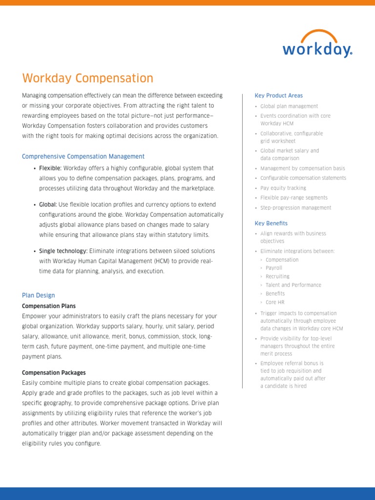 Datasheet Workday Compensation | PDF | Human Resource Management | Salary