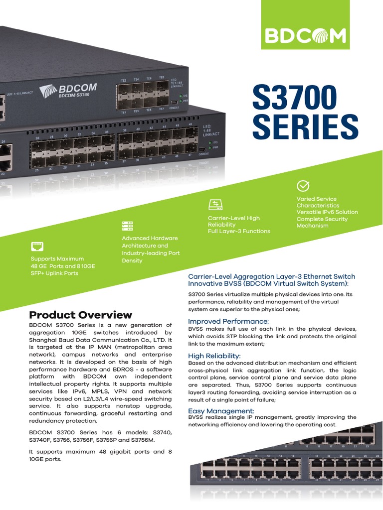 Switch Lt. 1 - BDCom S3756M-2AC | PDF | Computer Network | I Pv6