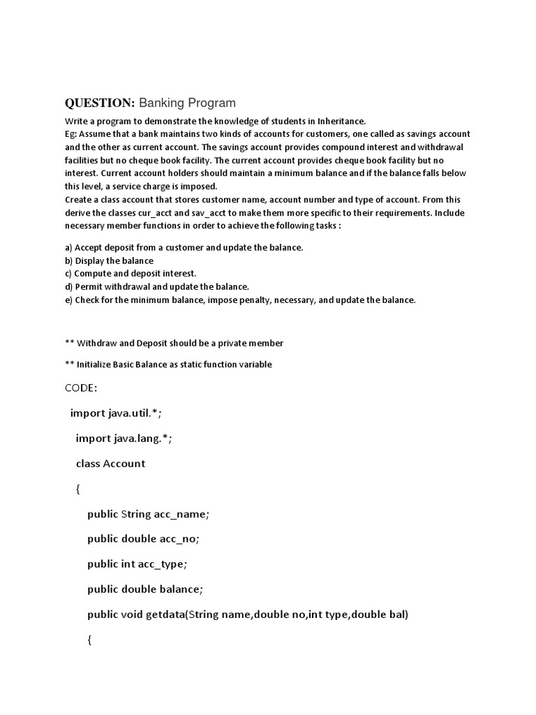 Java | PDF | Transaction Account | Deposit Account