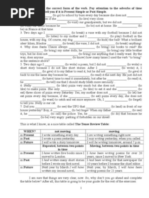 All Verb Tenses Review With Key English Esl Worksheets For Distance