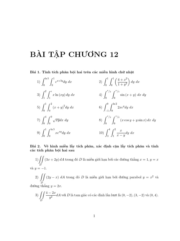 Bai Tap Chuong 12 | PDF