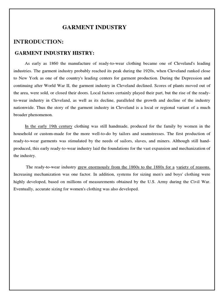 Garment Industry 1 | PDF | Sewing | Human Resource Management