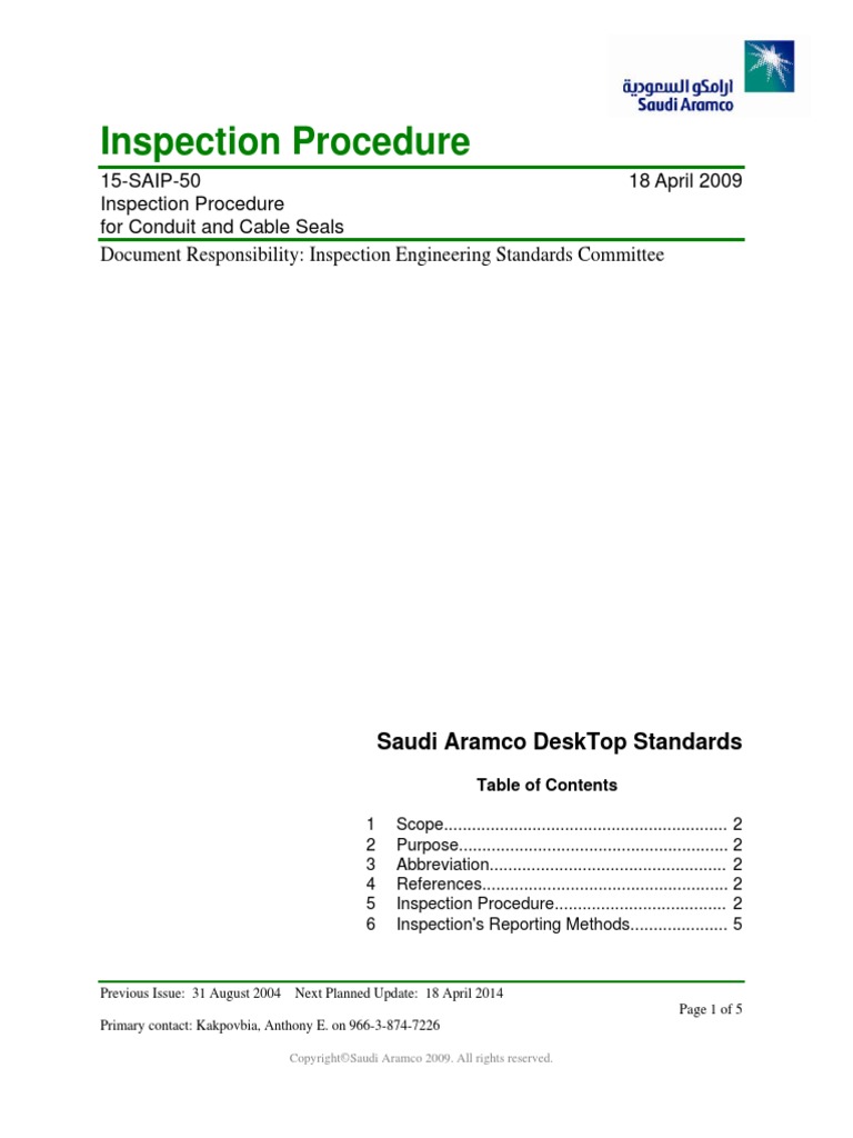 15-Saip-50 (Ins. For Conduit - Cable Seals) | PDF | Electrical Wiring ...