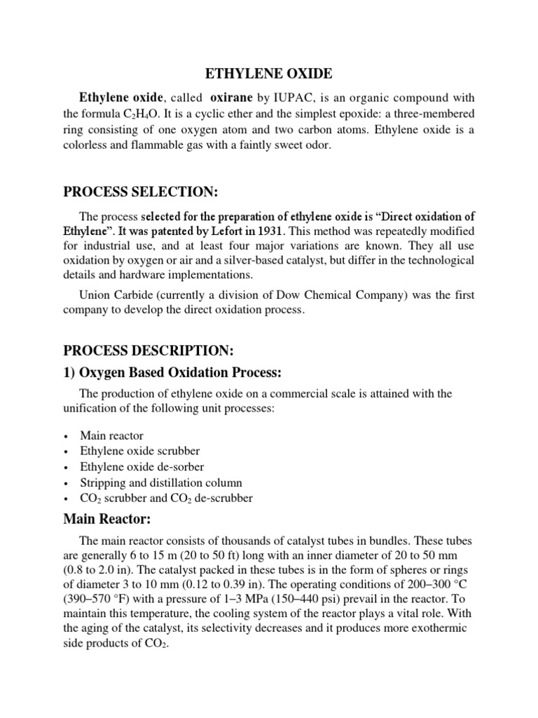 Ethylene Oxide | Download Free PDF | Carbon Dioxide | Chemical Compounds