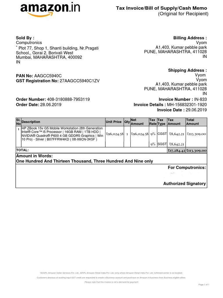 Invoice | PDF | Invoice | Computer Hardware
