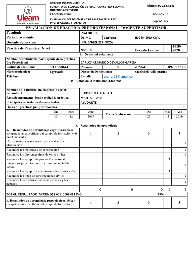 Formato de Evaluacion de Tutor Academico | PDF | Evaluación | Aprendizaje